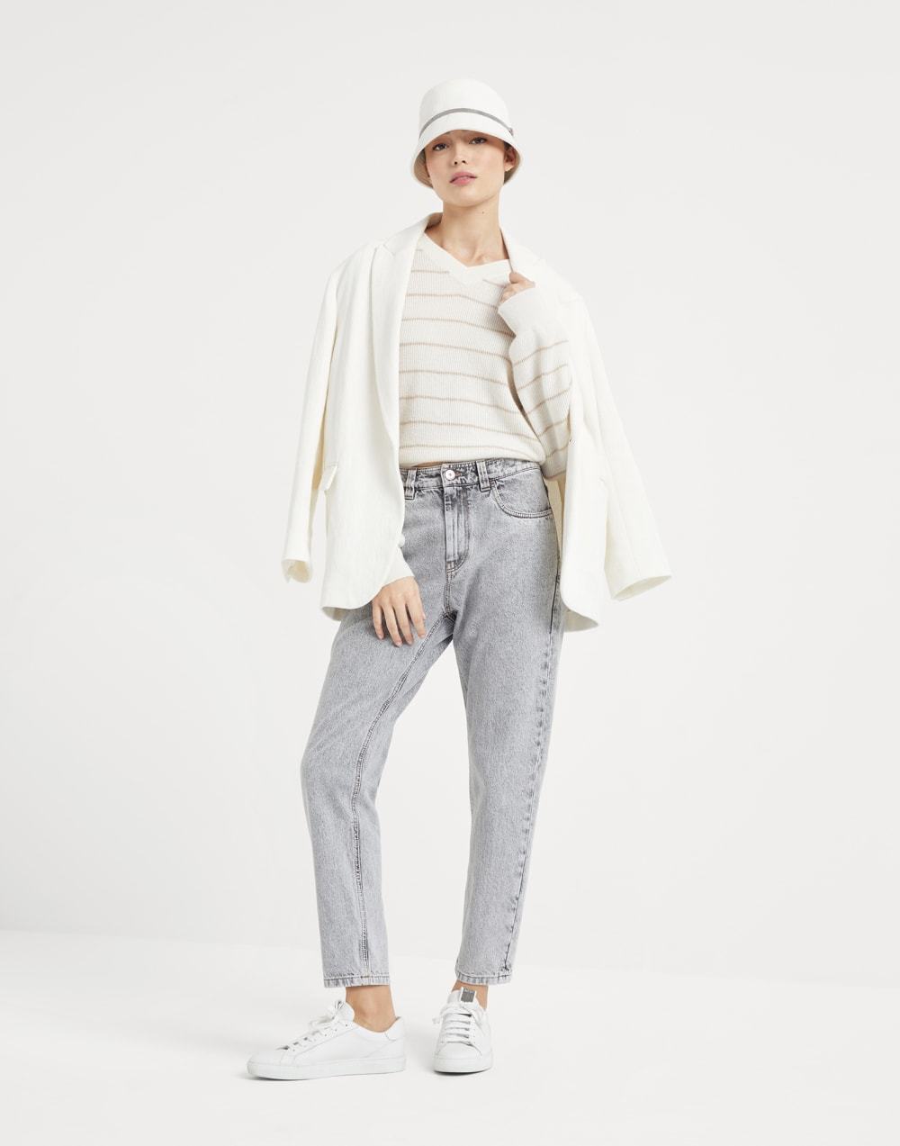 BRUNELLO CUCINELLI Brunello Cucinelli Logo Patch Tapered Leg Jeans